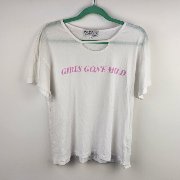 Wildfox | Tops | Wildfox Girls Gone Mild Oversized Distressed Tee Xs ...